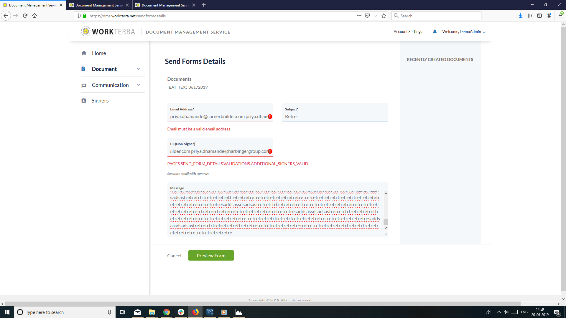 Dms 1537 Dms Production Send Forms Text Overlapping On Info Icon Workterra Jira